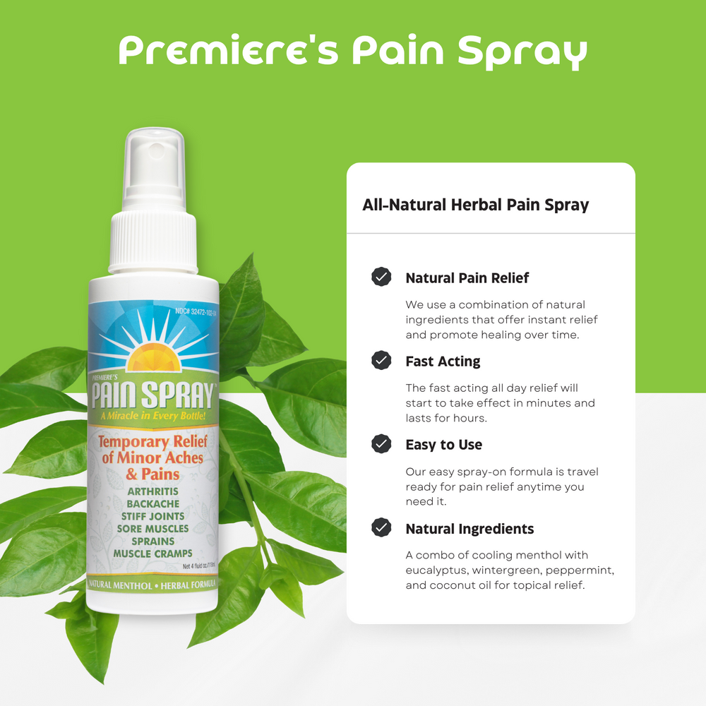 Premiere's Pain Spray Mist – All Natural Pain Relief Spray